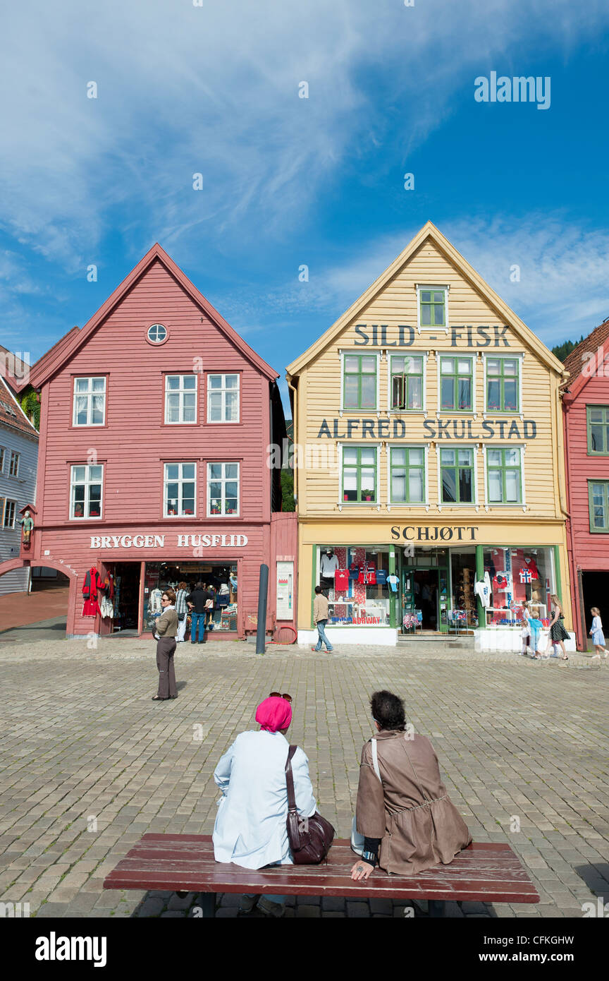 The Colourful Historic wooden houses of Bryggen/Bergen, Norway ...