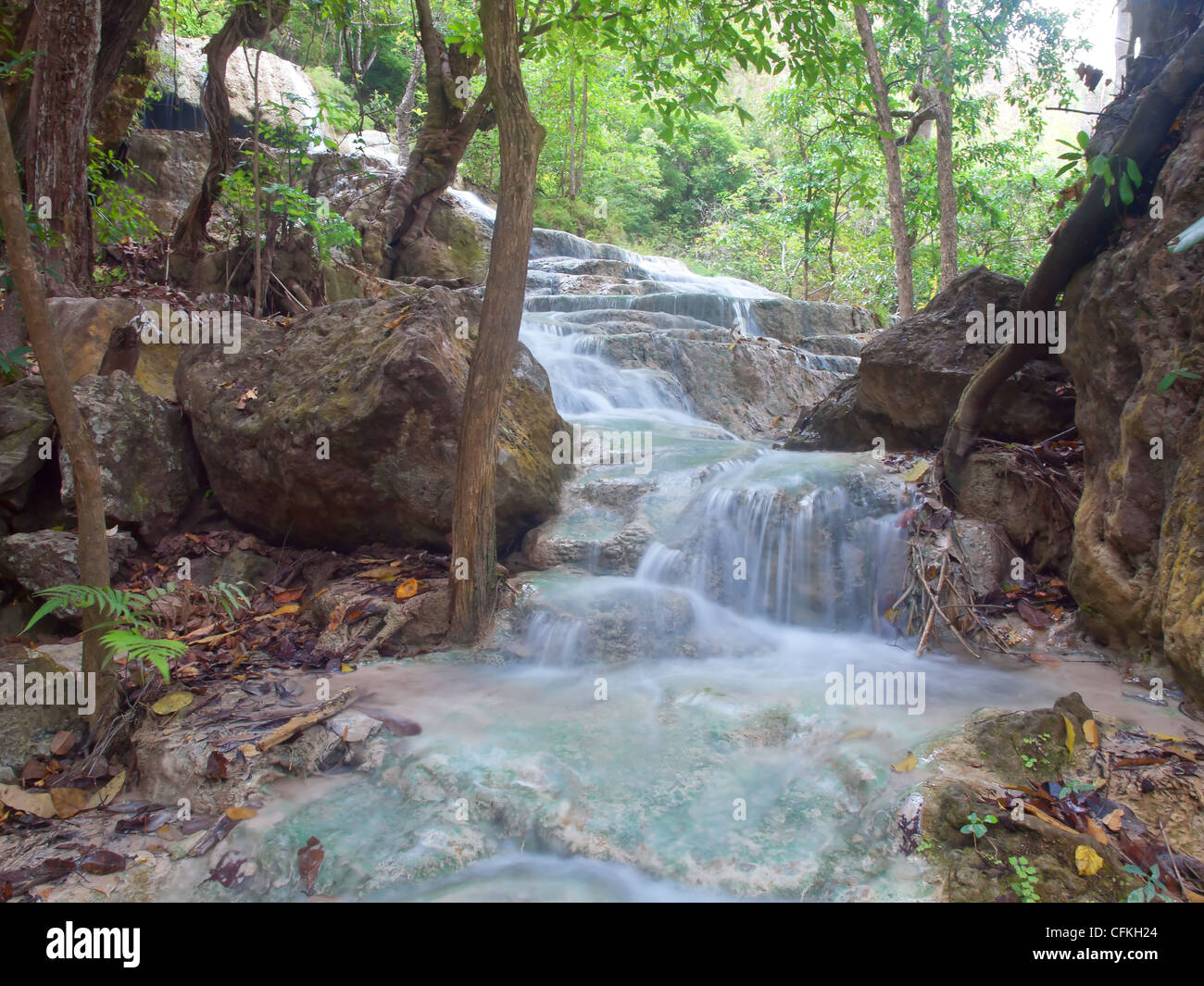 Erawan waterfall, Erawan National Park, Kanchanaburi, Thailand Stock ...