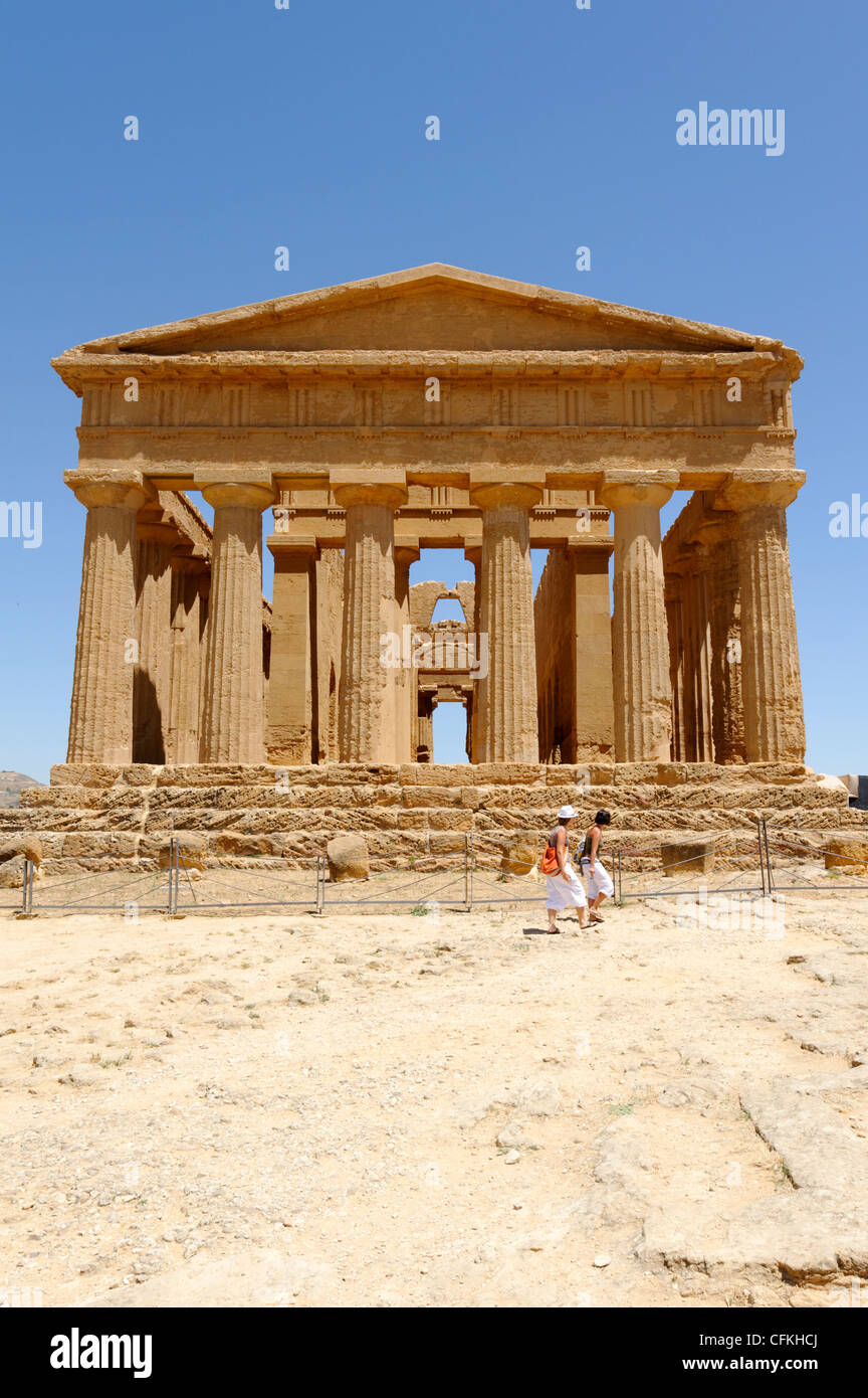 Agrigento. Sicily. Italy. View of the front of the magnificent Greek ...