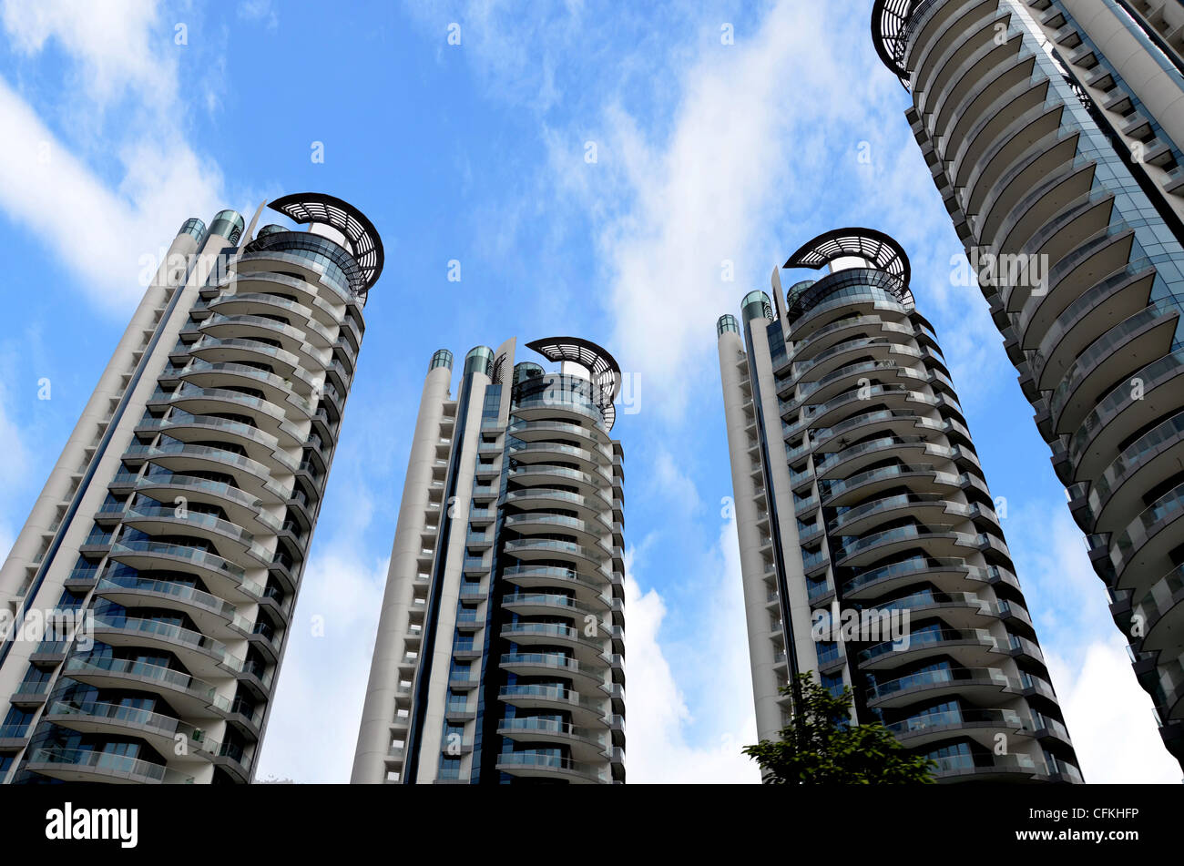 business building on blue sky background Stock Photo - Alamy