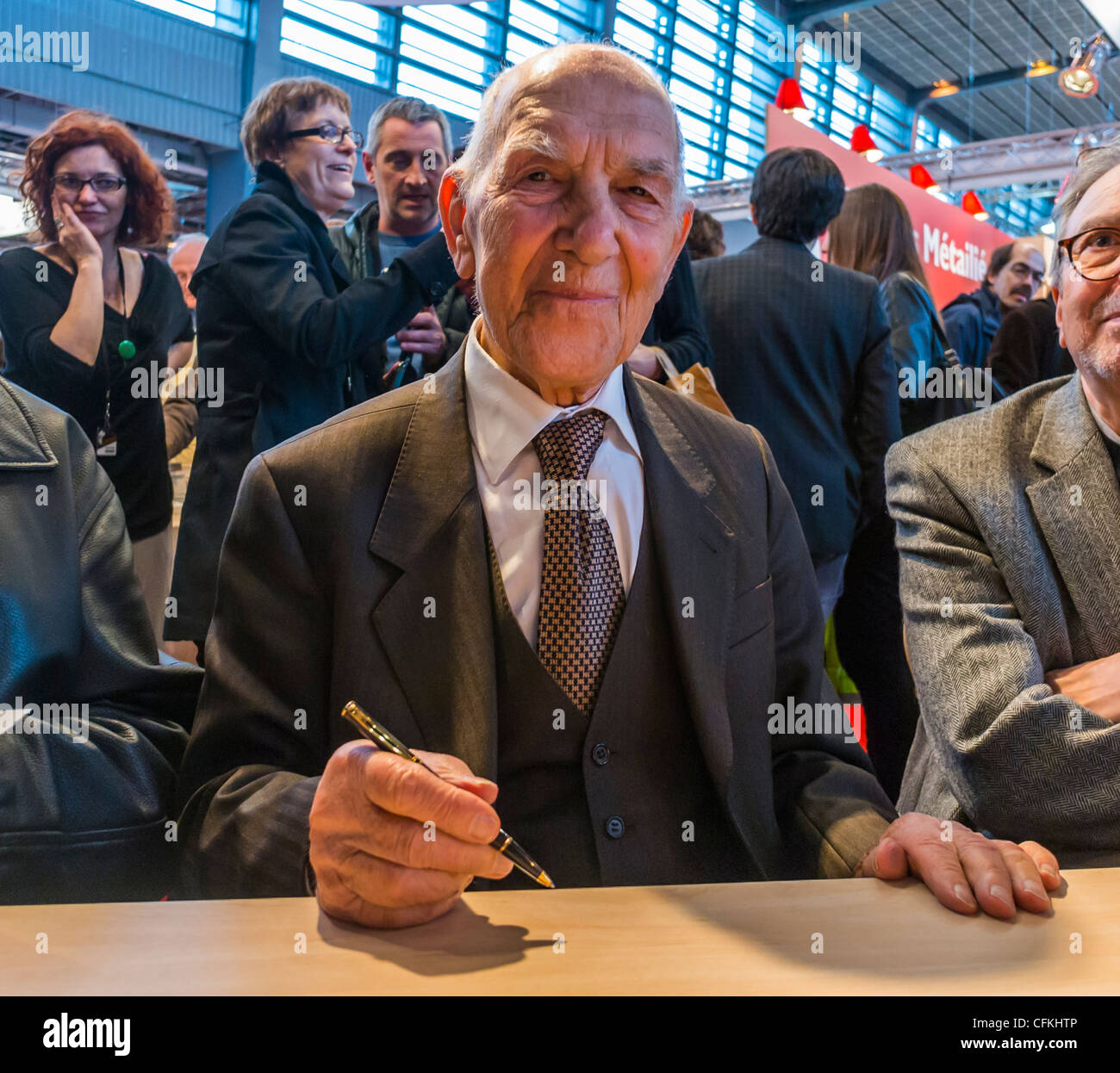 Paris, France, "Stéphen Hessel", French Writer, Signing books at Paris ...