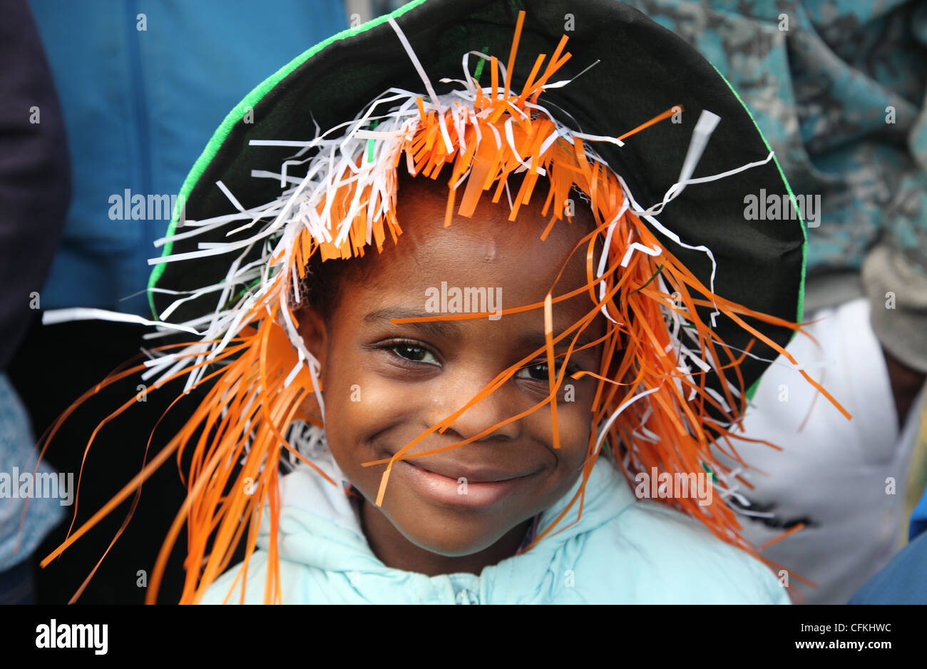 Young boy enjoying the St Patrick's day Parade, Carrickmacross, Co ...