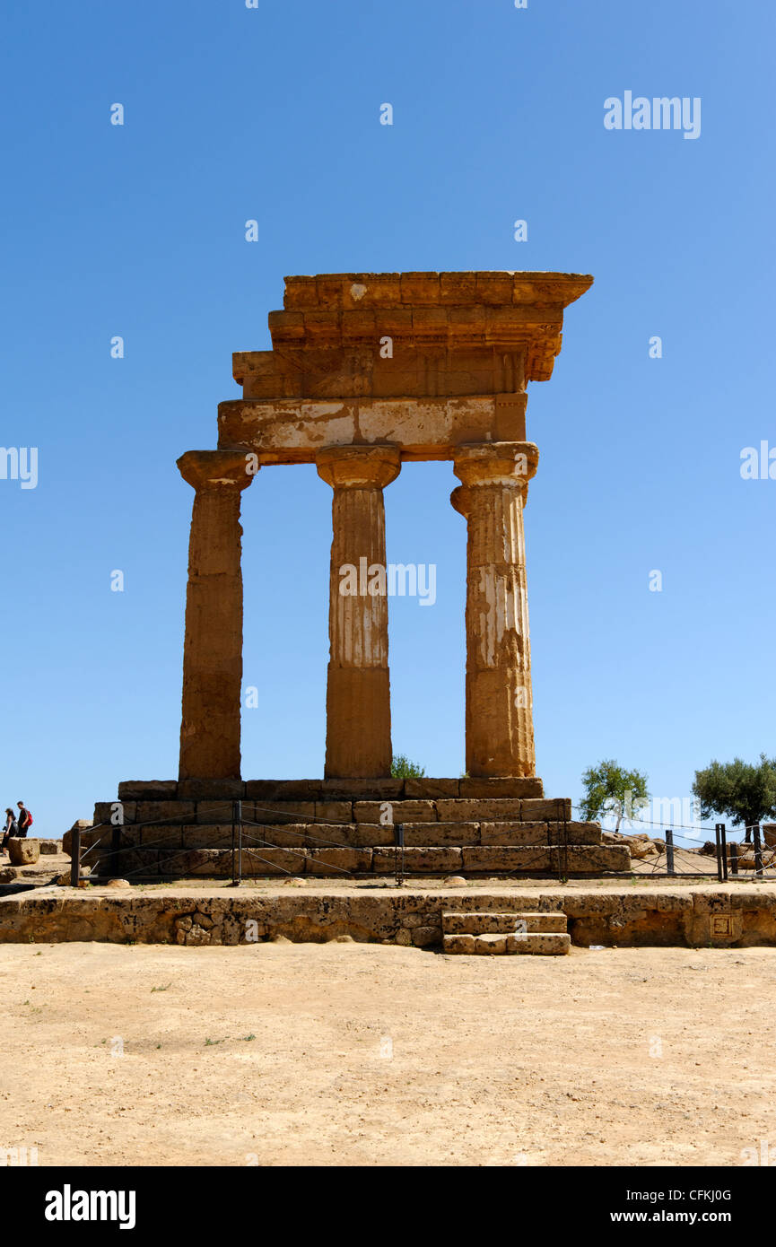 Agrigento. Sicily. Italy. View of the reconstructed northwest corner of ...