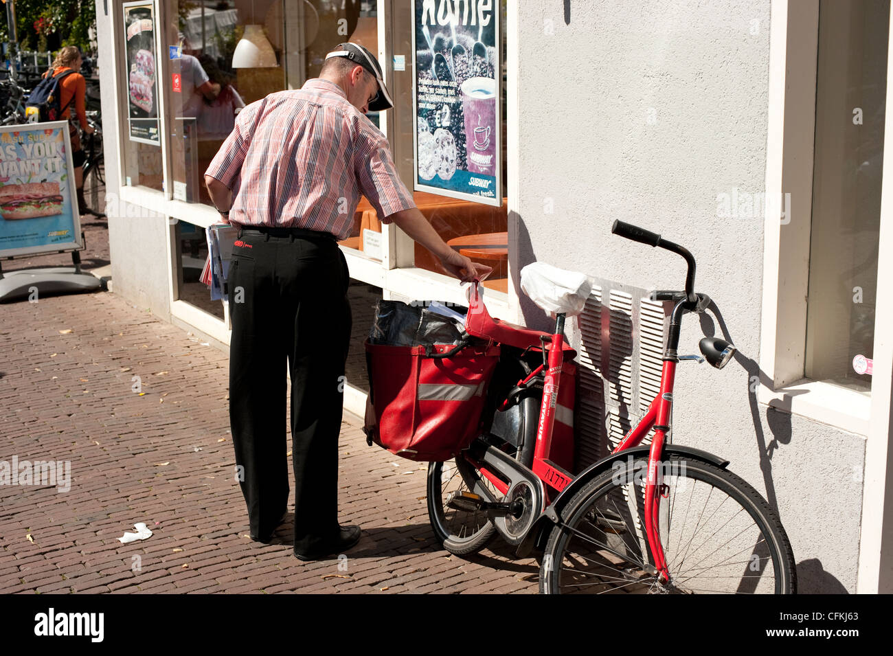 Postman Leiden Holland Netherlands Europe EU Stock Photo - Alamy