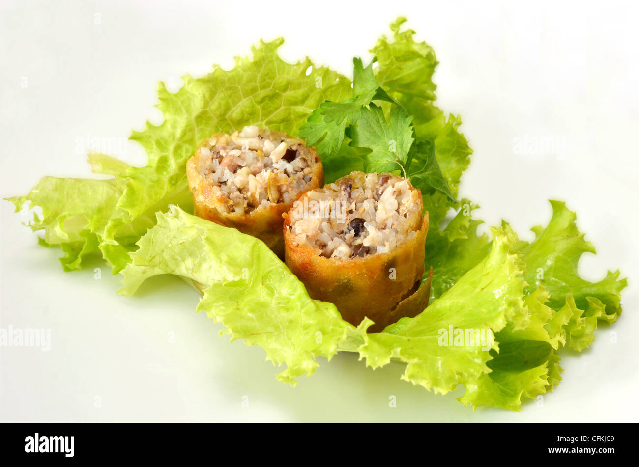 Chinese spring rolls with fresh vegetable Stock Photo - Alamy