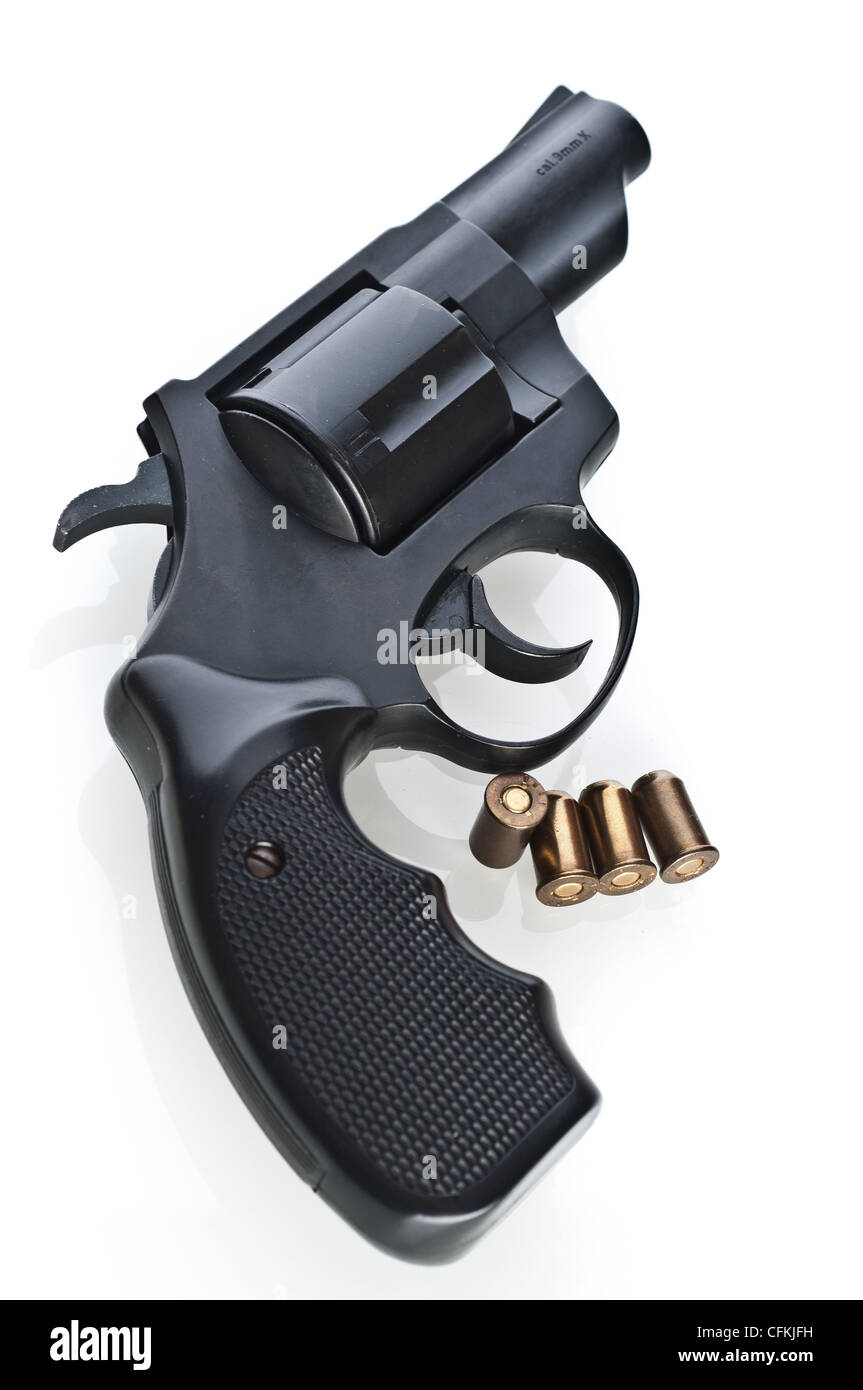 Revolver on a white background Stock Photo - Alamy