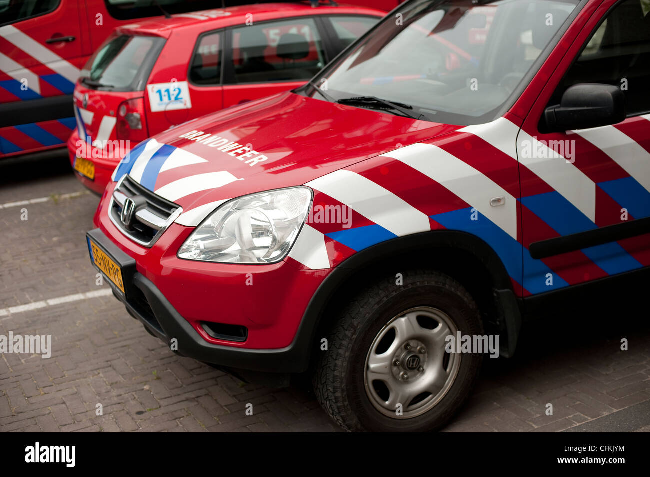 Fire Brandweer Car Wassenaar Holland Netherlands Europe EU Stock Photo ...