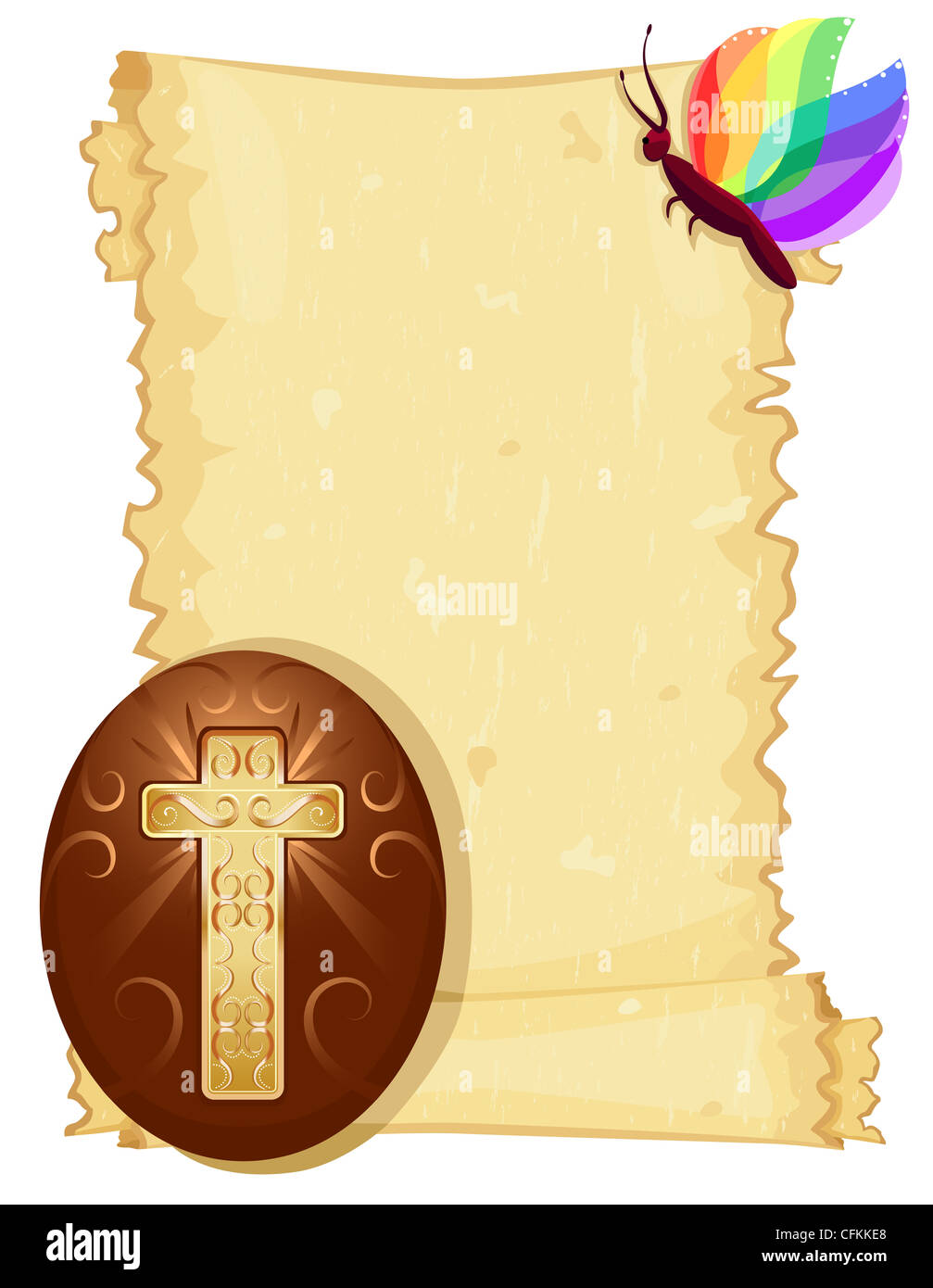 Scroll Christian Cross
