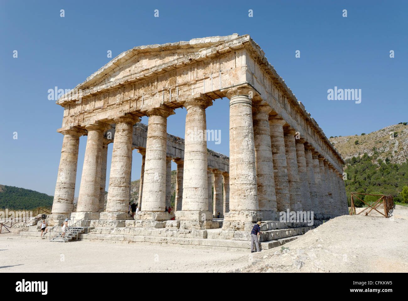 Sicily. Italy. View of the front façade of the classical ancient Greek ...