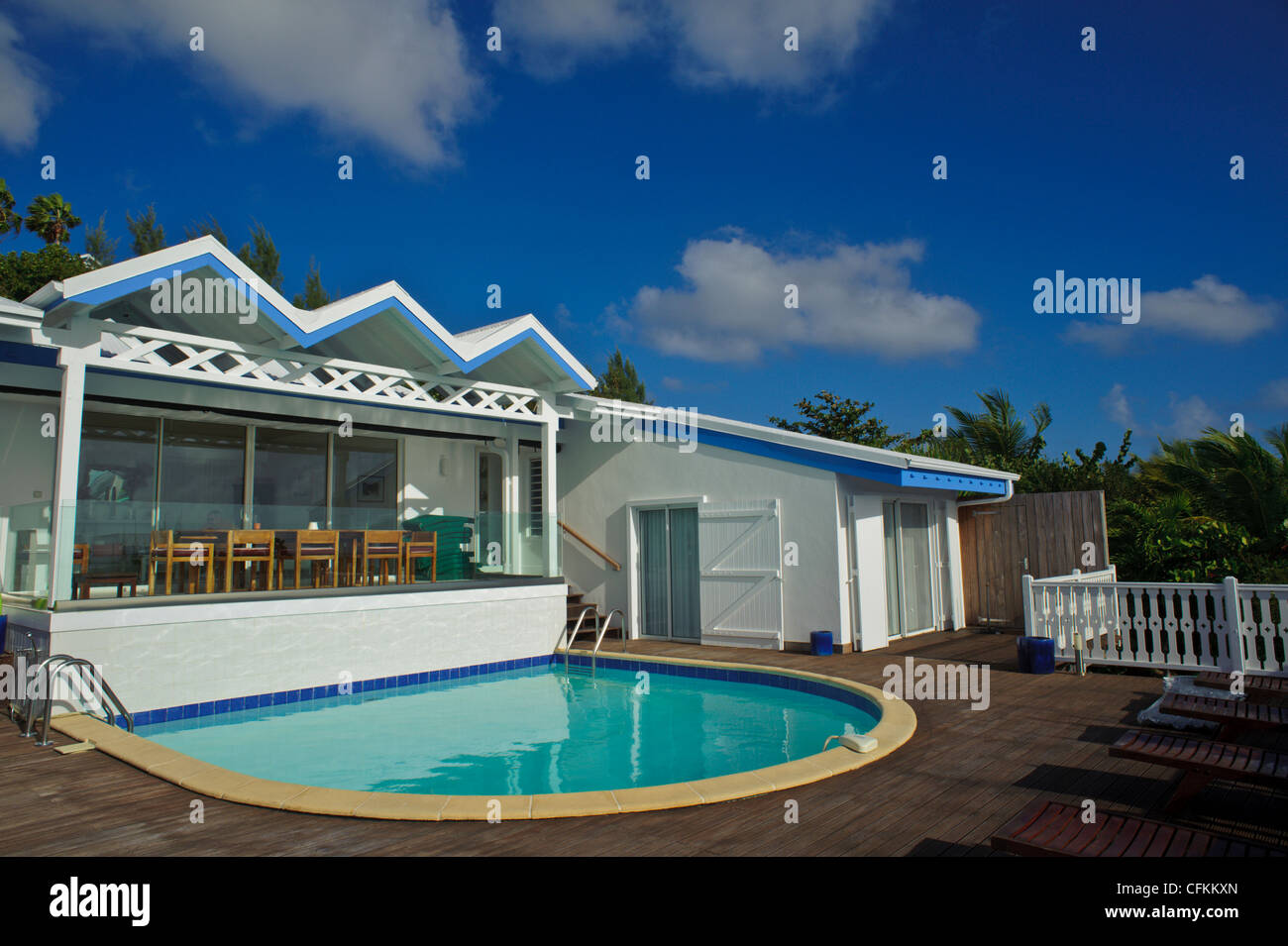 Rental Villa in the Caribbean with pool Stock Photo - Alamy
