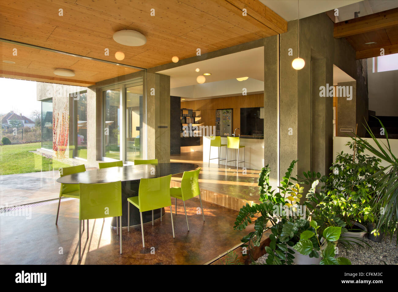 Interior of modern house in countryside Stock Photo - Alamy