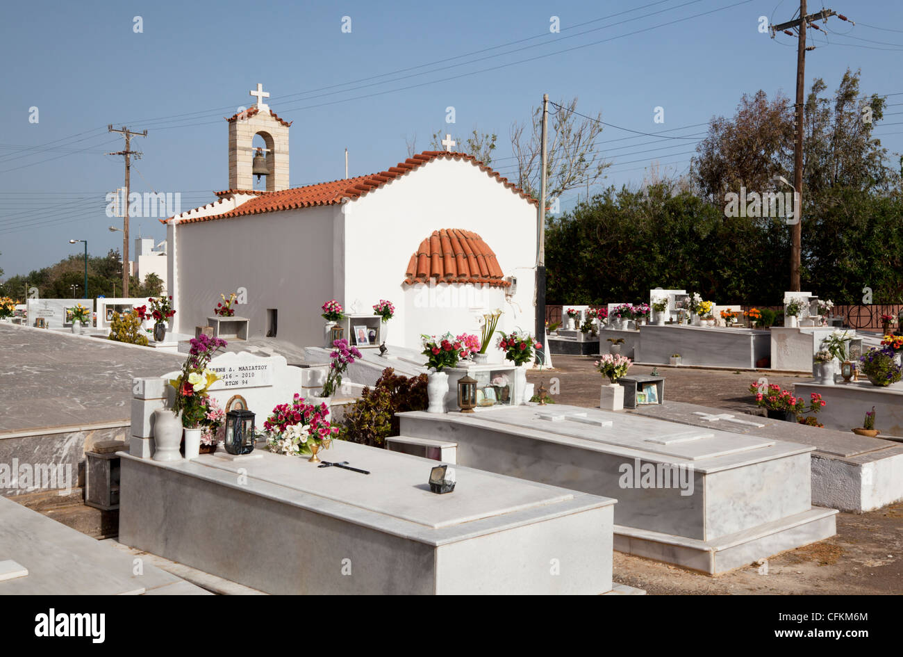 Church and cemetery near Malia, Crete, Greece Stock Photo - Alamy