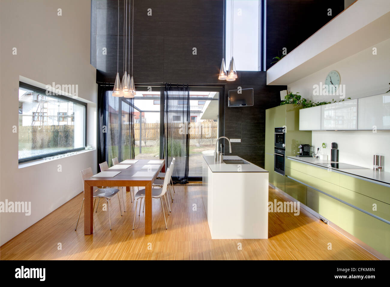 Modern kitchen in house Stock Photo - Alamy