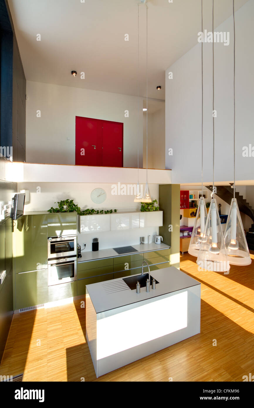 Modern kitchen in house Stock Photo - Alamy