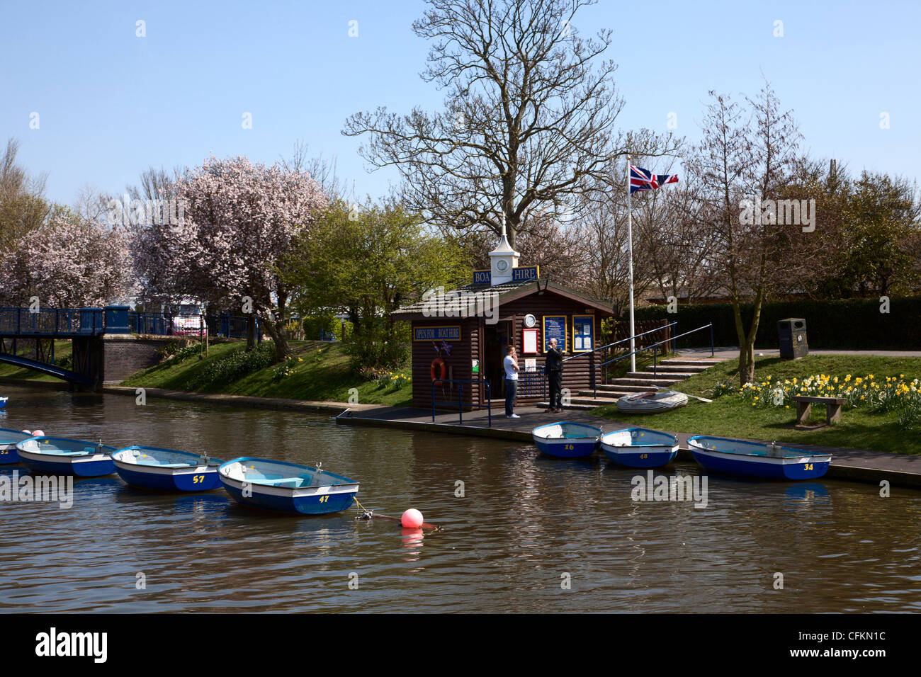 Boat hire on Royal Military Canal Hythe Kent Stock Photo - Alamy