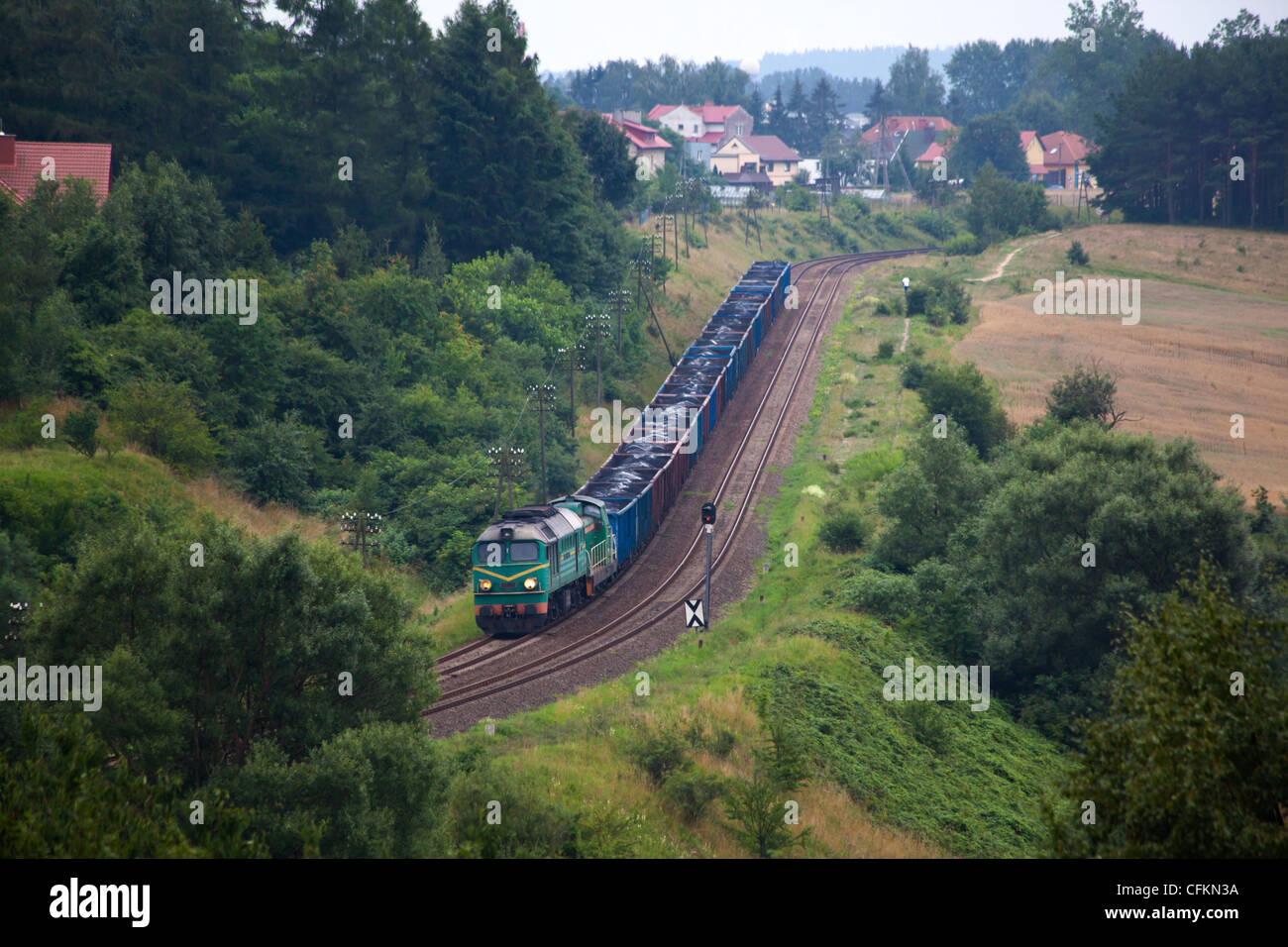 Freight diesel train Stock Photo - Alamy