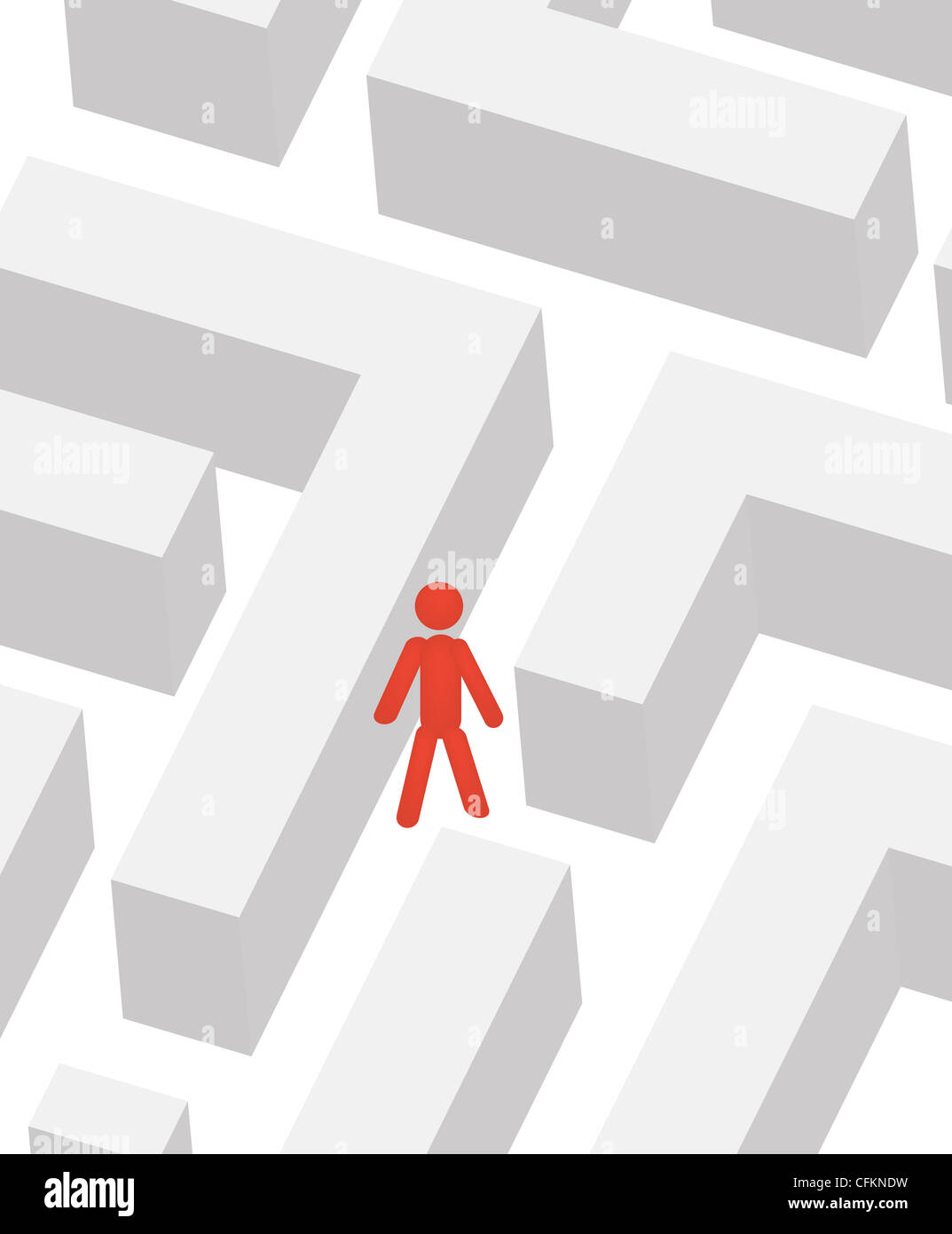 man in labyrinth illustration Stock Photo - Alamy