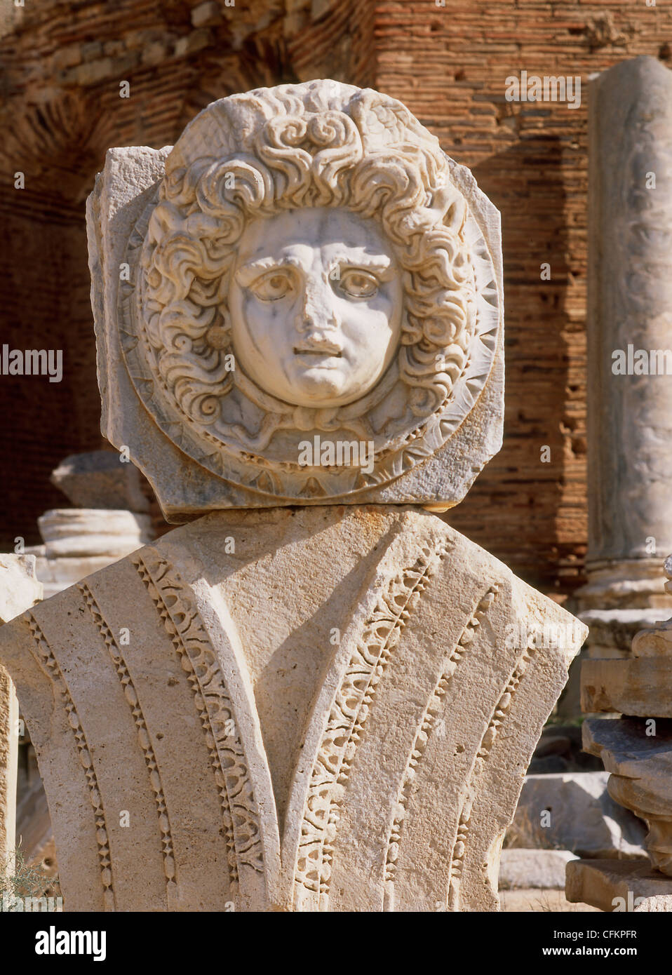 Libya Leptis Magna Severan Forum, Medusa Stock Photo - Alamy