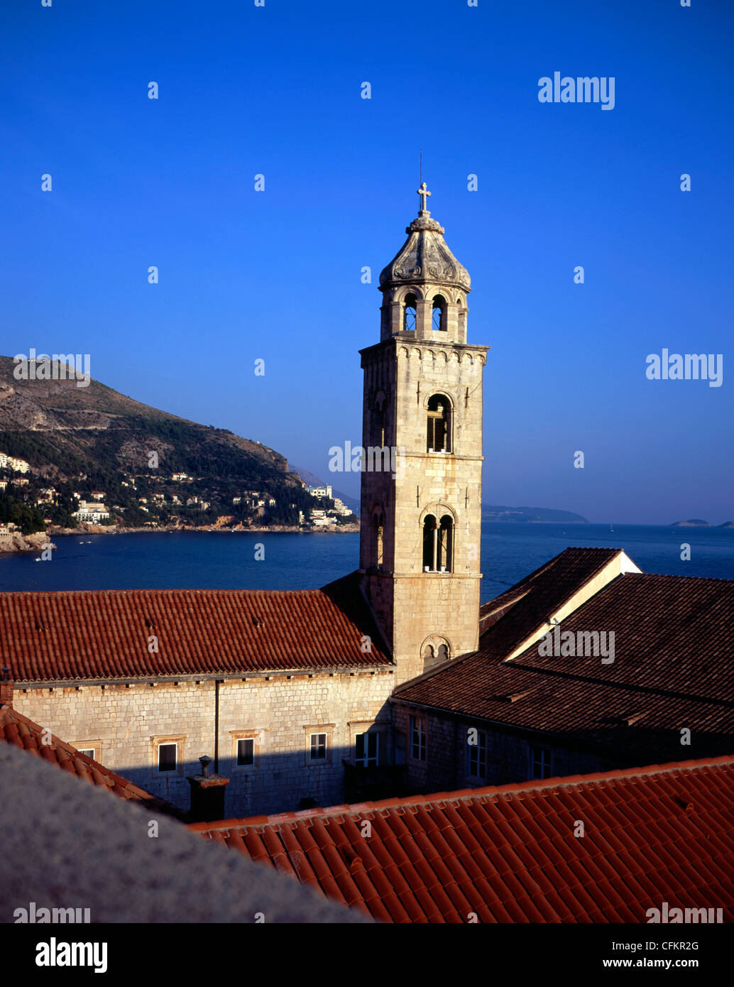 The bell tower of The Dominican Monastery Dubrovnik Croatia Stock Photo ...