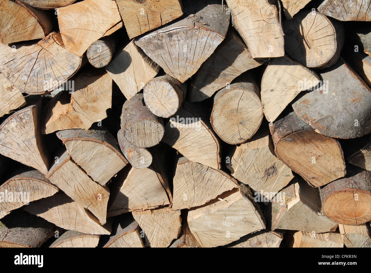 Logs, chopped and dried ready for firewood Stock Photo - Alamy