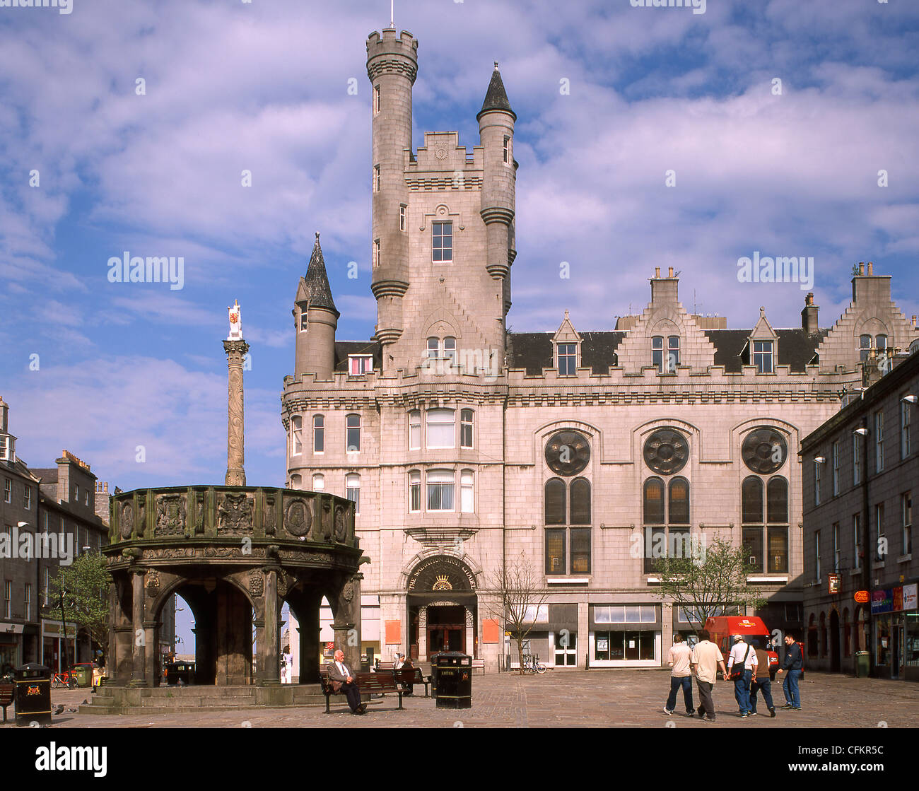Scotland Aberdeen Citadel & Mercat Cross Stock Photo - Alamy