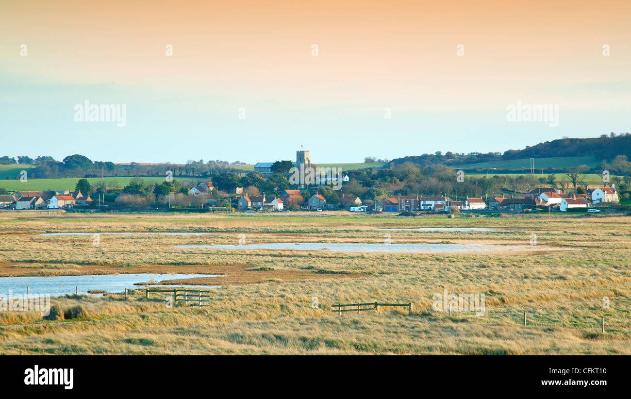 The town of Salthouse viewed from the salt marsh on the "North Norfolk ...