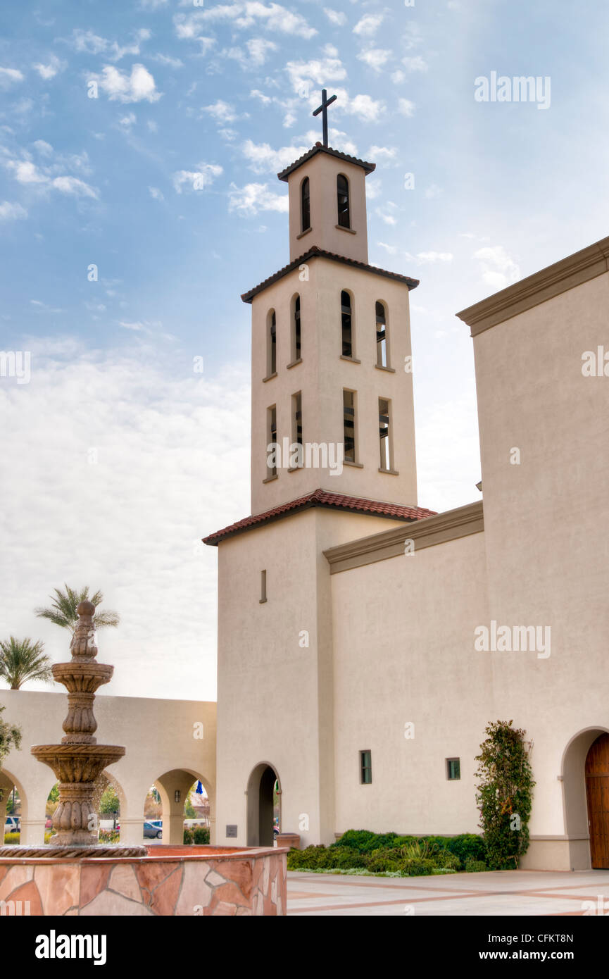 Bell tower and steeple at St. Thomas Aquinas Catholic Church in ...