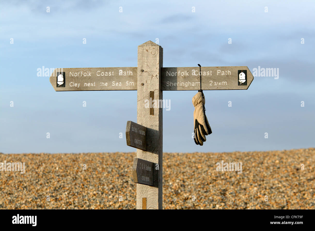 The Footpath "Sign Post" at Weybourne beach "North Norfolk" UK Stock ...