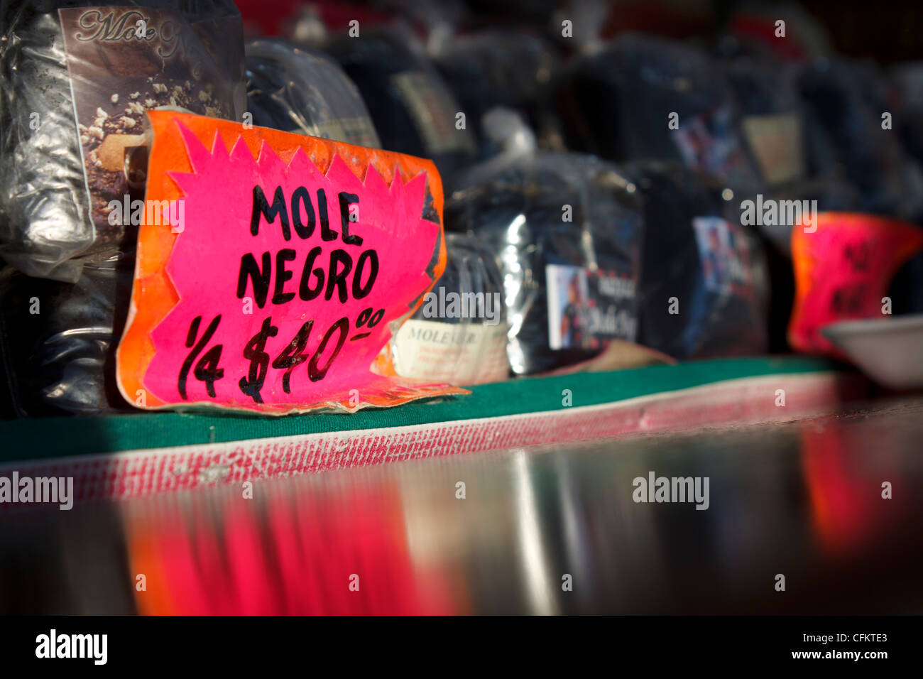 Traditional Mexican mole for sale in outdoor market Stock Photo - Alamy