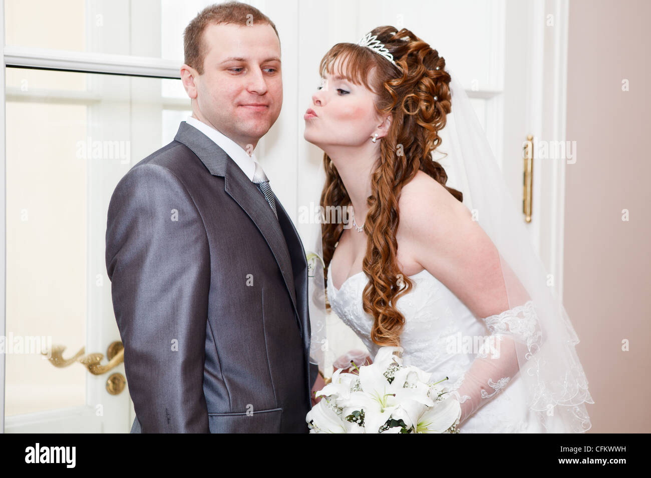 Young wedding Caucasian Russian couple Stock Photo - Alamy