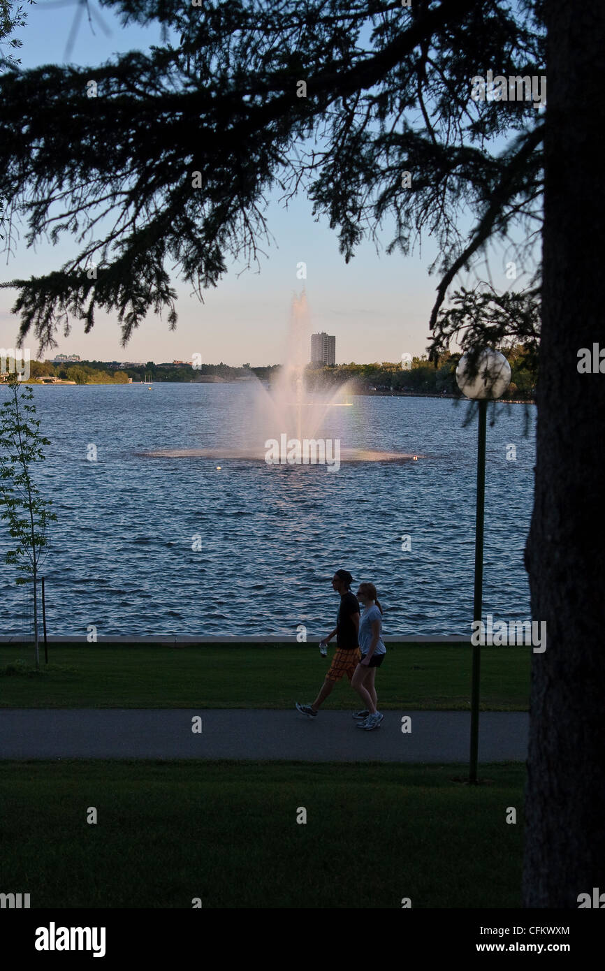 Fountain in Wascana Lake, Regina, Saskatchewan Stock Photo - Alamy