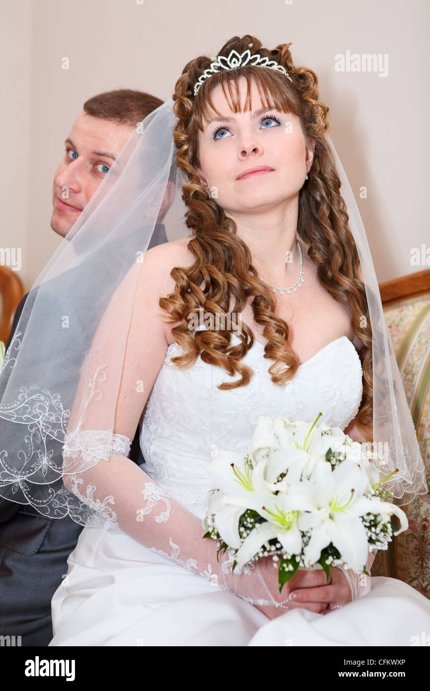 Young wedding Caucasian Russian couple Stock Photo - Alamy