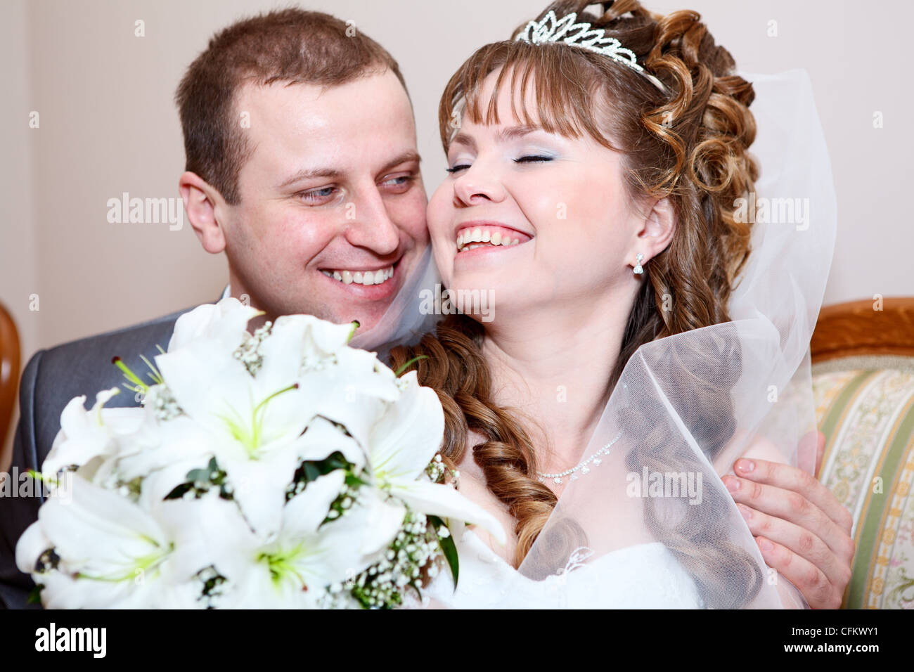 Young wedding Caucasian Russian couple Stock Photo - Alamy