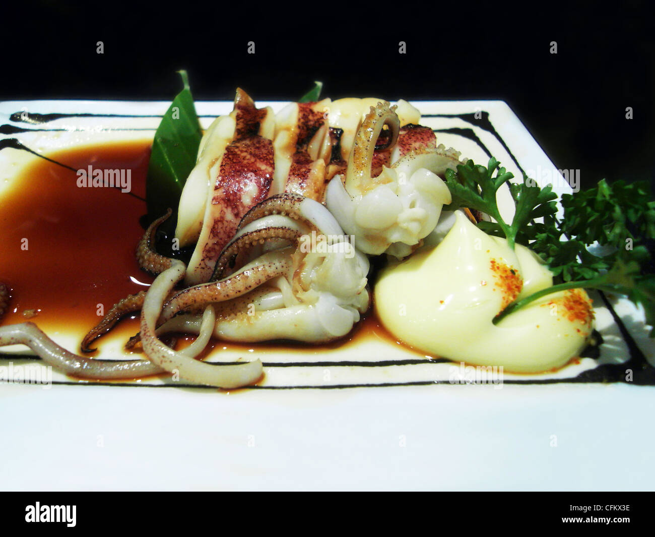 deep fried squid (ika teriyaki), Japanese food Stock Photo - Alamy