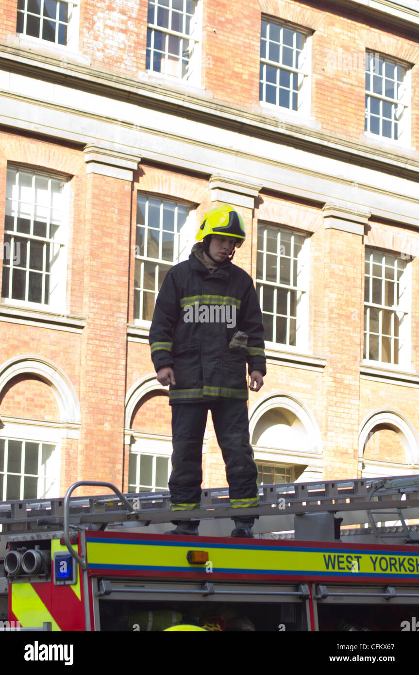 West Yorkshire Fire Service at a disaster training exercise in Leeds ...