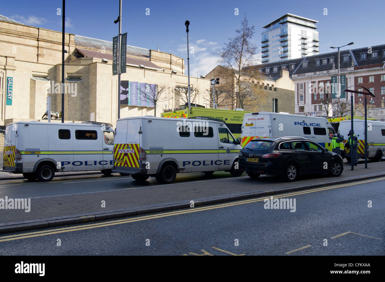 Disaster training exercise in Leeds city center Stock Photo - Alamy