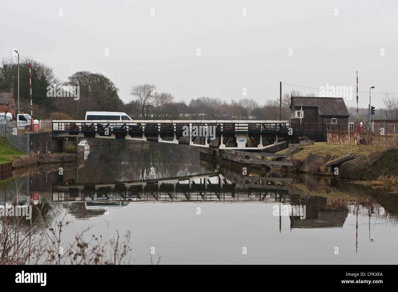 The first electrically operated swing bridge in Britain, over the River ...