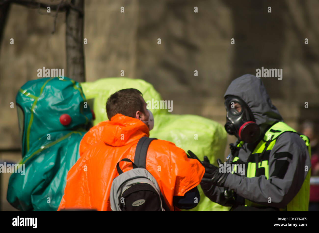 Disaster training exercise in Leeds city center Stock Photo - Alamy