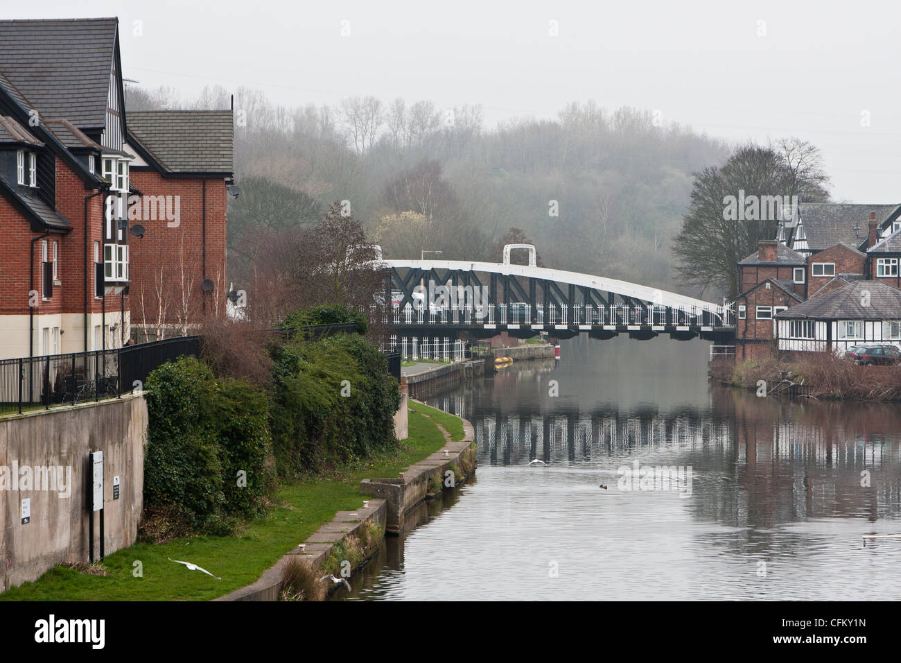 The first electrically operated swing bridge in Britain, over the River ...