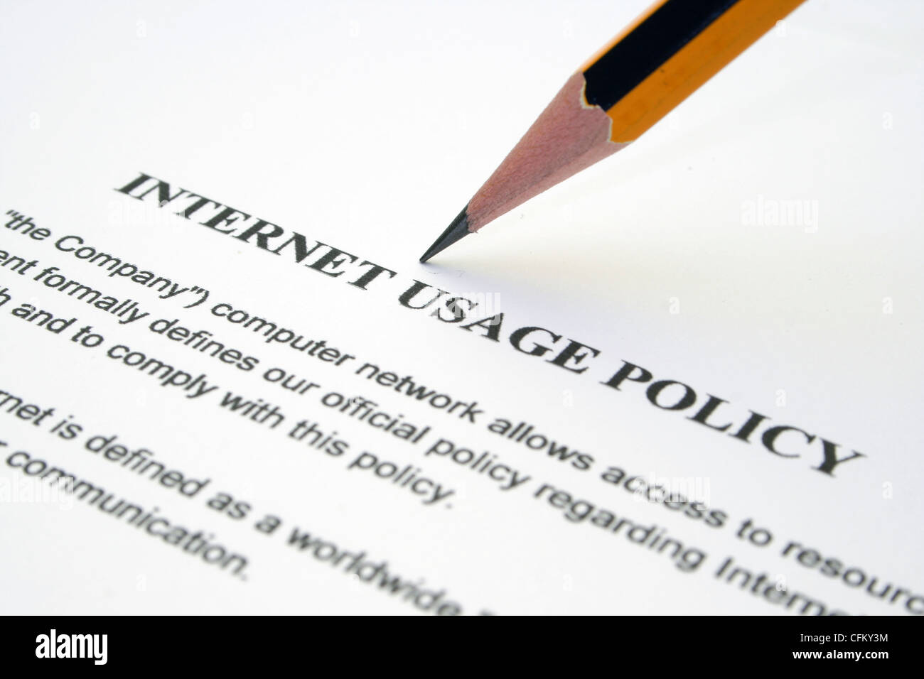 Internet usage policy form Stock Photo - Alamy