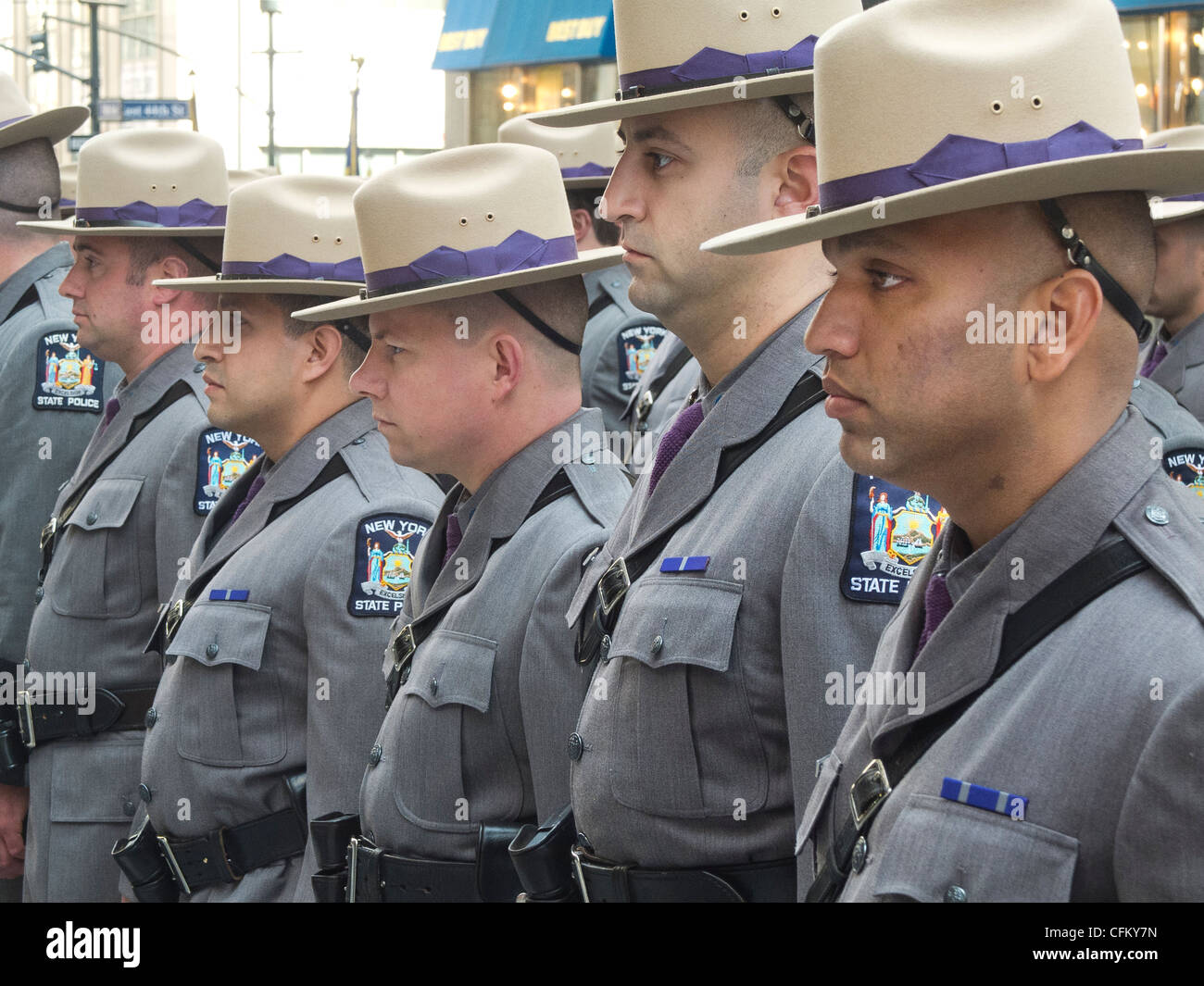 New State police marching in a parade Stock Photo - Alamy