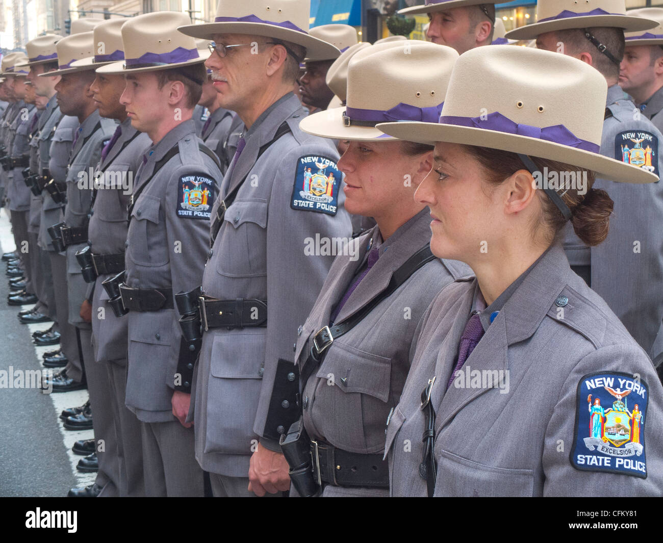 New State police marching in a parade Stock Photo - Alamy