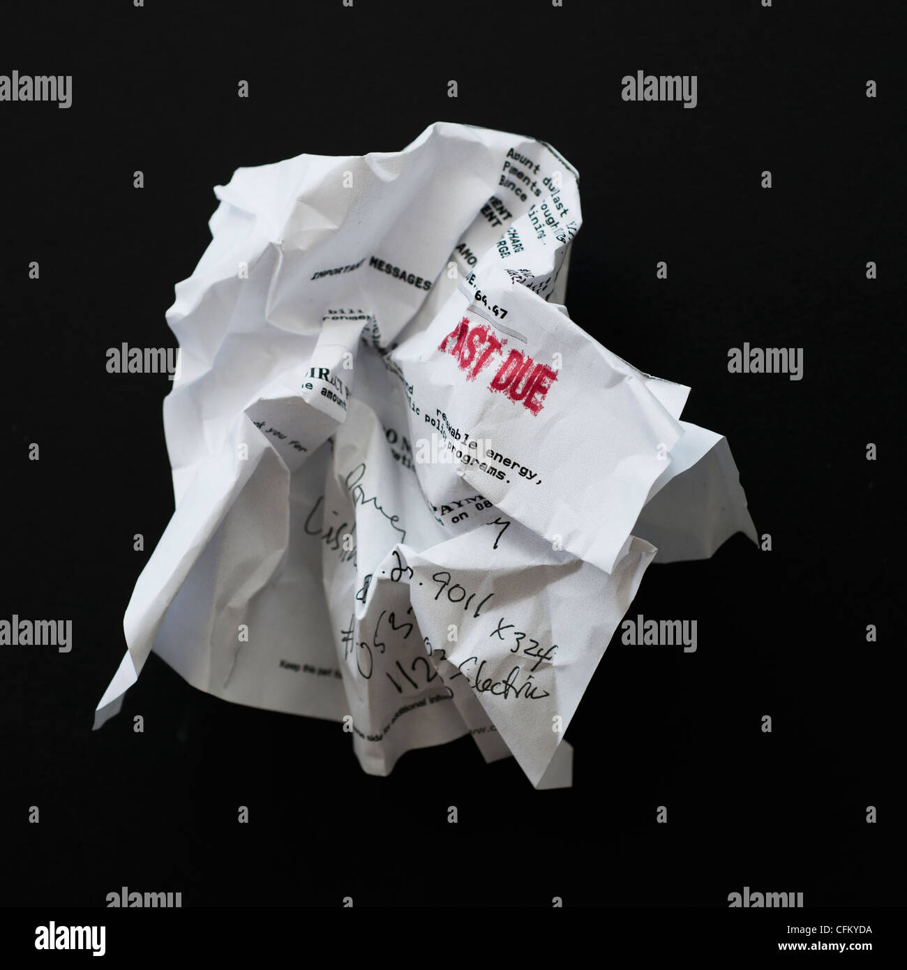 Studio shot of crumpled document Stock Photo - Alamy