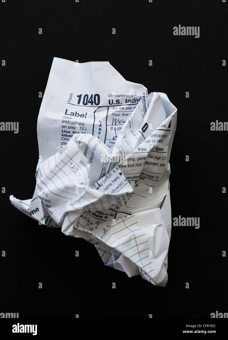 Studio shot of crumpled document Stock Photo - Alamy