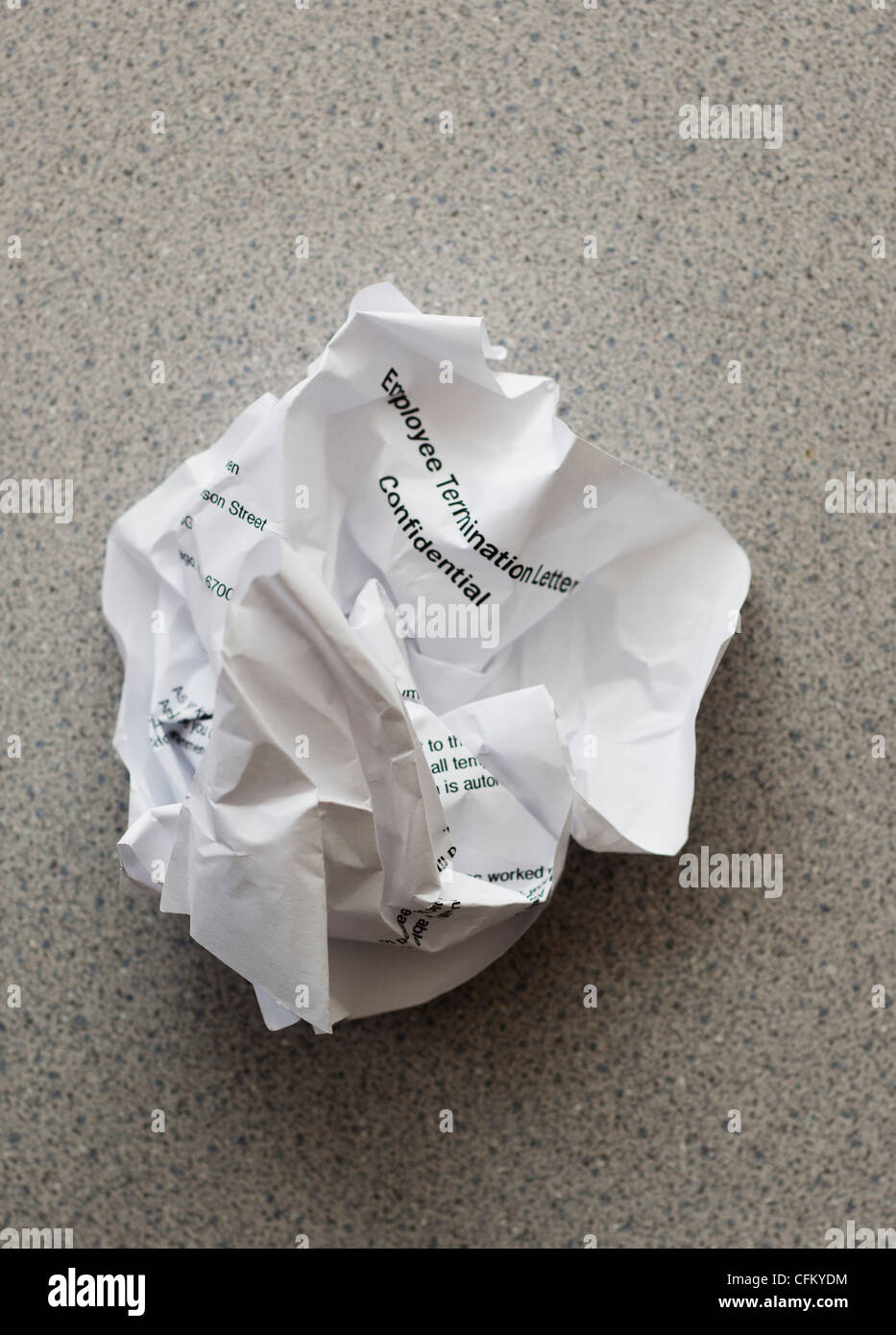 Studio shot of crumpled document Stock Photo - Alamy