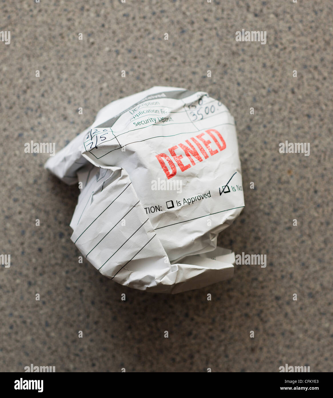 Crumpled paper denied hi-res stock photography and images - Alamy