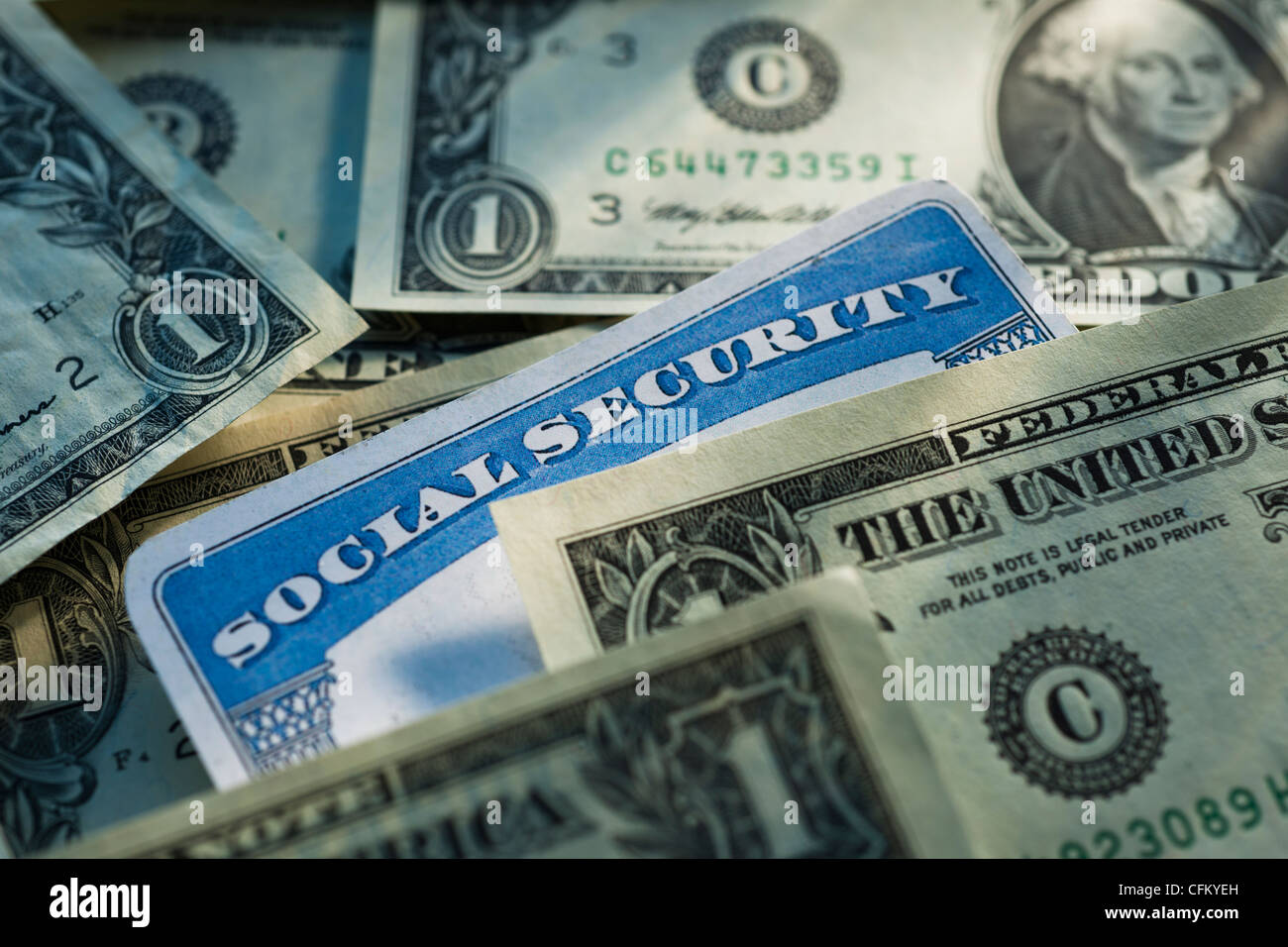 Studio shot of social security card and banknotes Stock Photo - Alamy