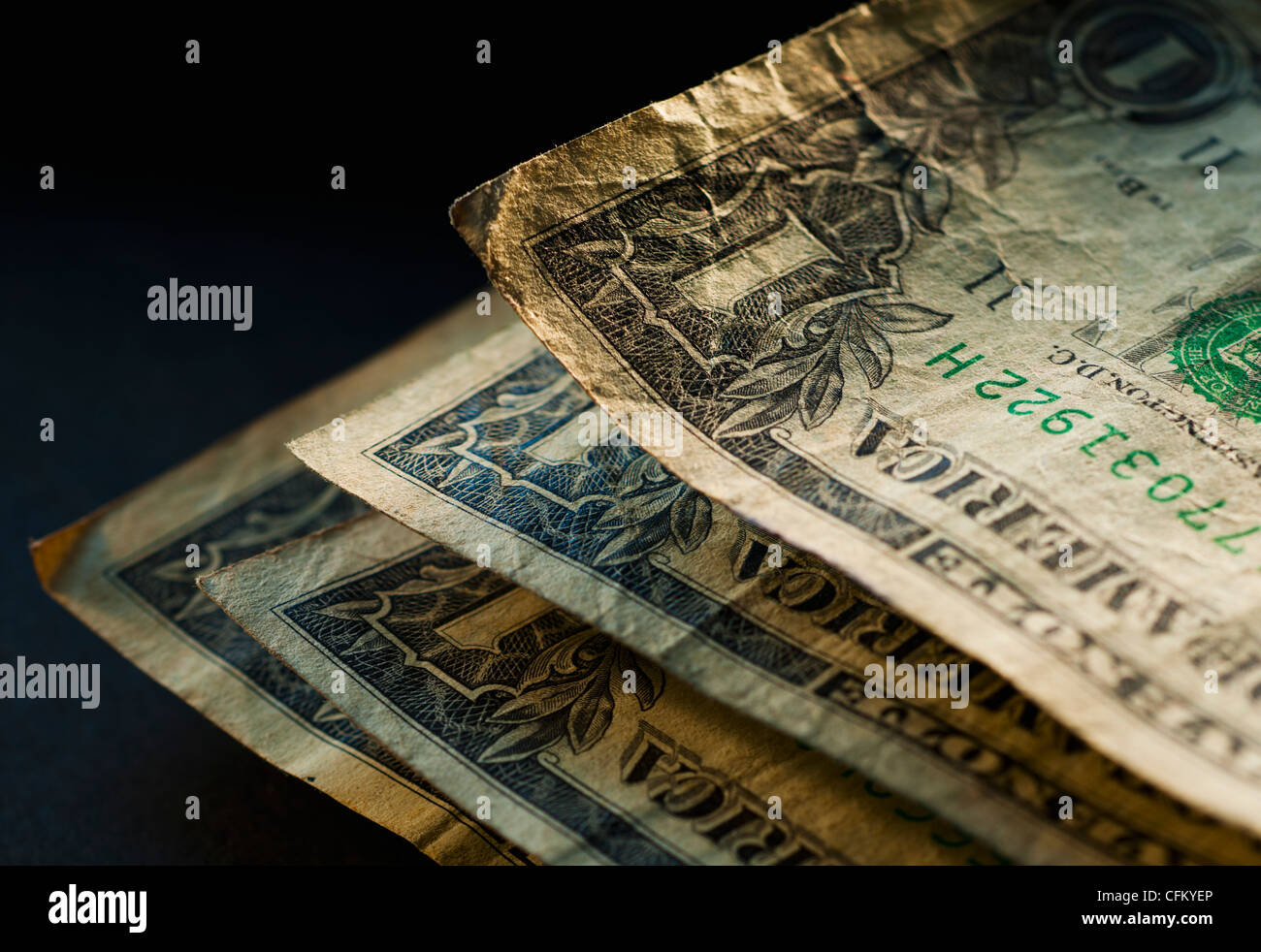 Studio shot of old dollar notes Stock Photo - Alamy