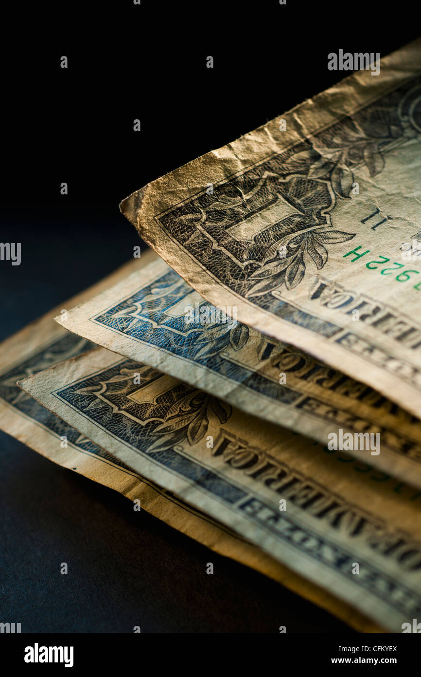 Studio shot of old dollar notes Stock Photo - Alamy