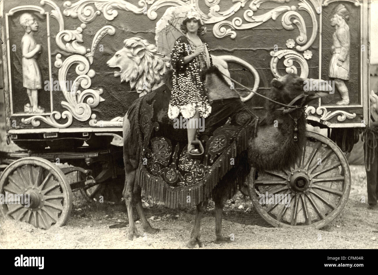 Woman Circus Performer Riding a Camel Stock Photo - Alamy